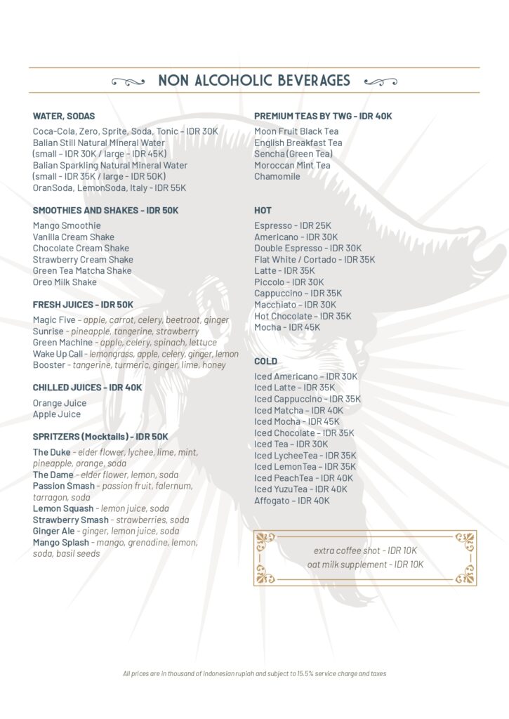 Menu | Barbarossa Bali